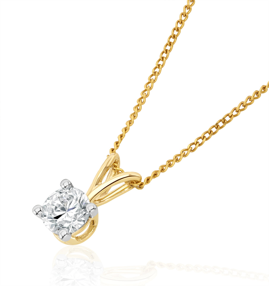 Chloe 0.33ct Lab Diamond Solitaire Necklace Pendant in 9K Yellow Gold H/Si – The Diamond Store