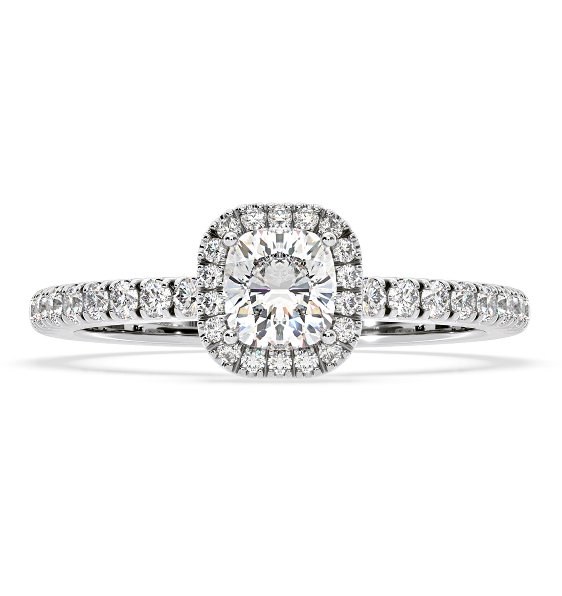 Beatrice Diamond Halo Engagement Ring 18K White Gold 1ct G/VS1 – The Diamond Store