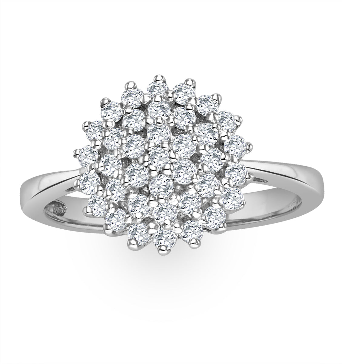 Cluster Lab Diamond Ring 0.33ct H/Si Set In 925 Silver – The Diamond Store