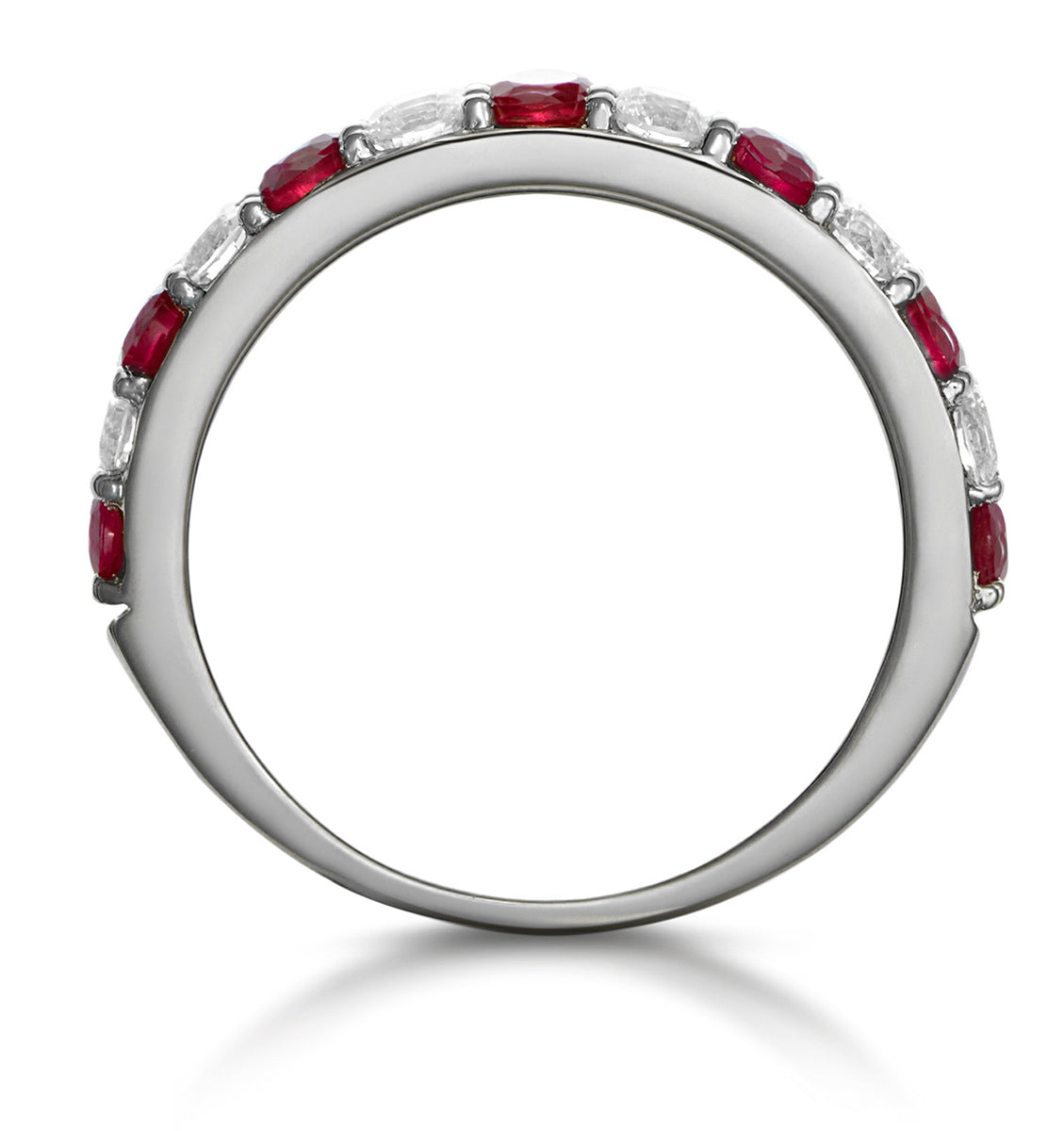 Ruby and 0.50ct Diamond Asteria Eternity Ring in 18K White Gold – The ...