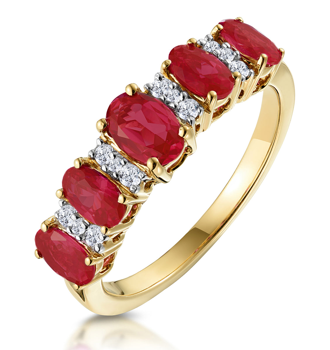 1.85ct Ruby and Lab Diamond Eternity Ring in 9K Gold - Asteria – The ...