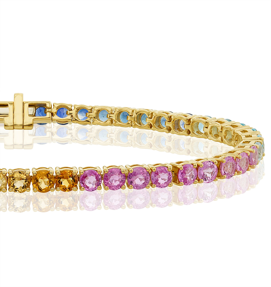 Rainbow Tennis Bracelet 7.50ct in 18K Gold Vermeil – The Diamond Store