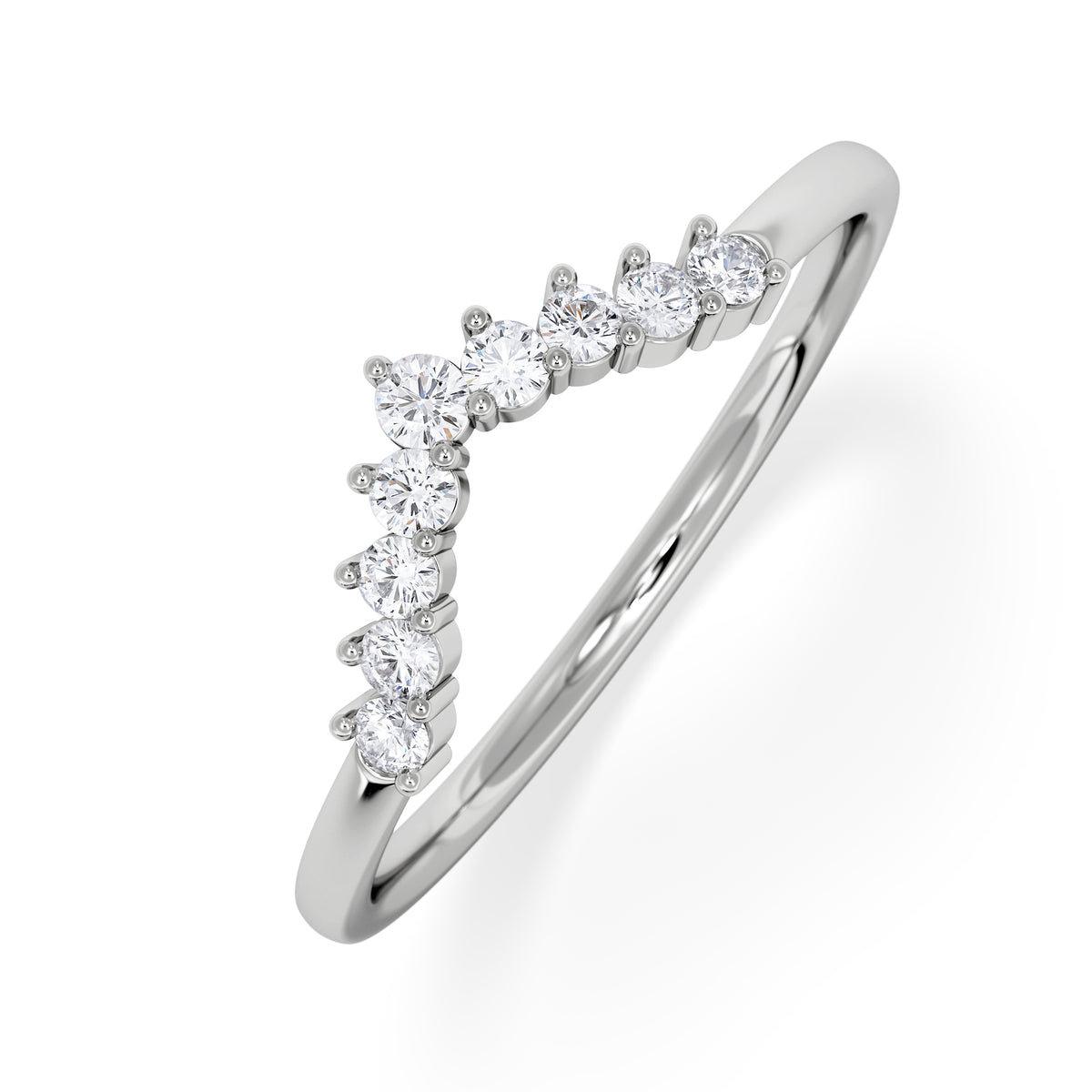 0.15ct Lab Diamond Wishbone Ring H/Si Quality in 925 Sterling Silver ...