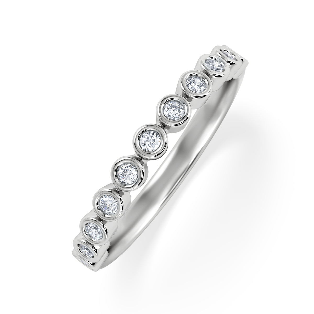 Entwine 0.42ct Round Cut Lab Diamond Half Band Eternity Ring in Sterli ...