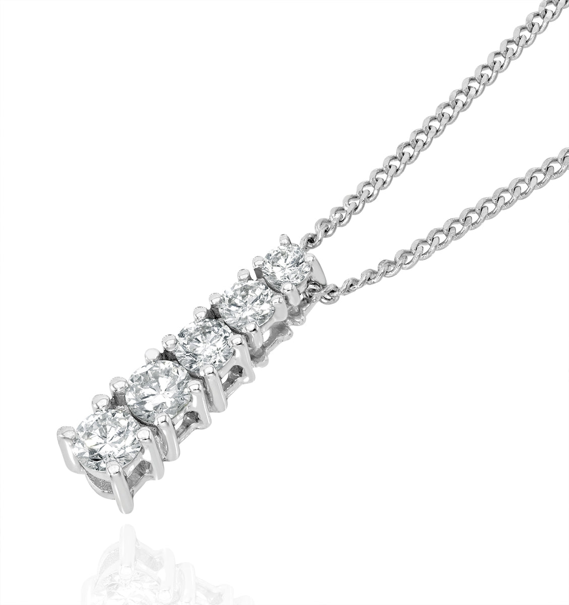 Lab Diamond Life Journey Pendant Necklace 0.25ct H/Si 9K White Gold ...