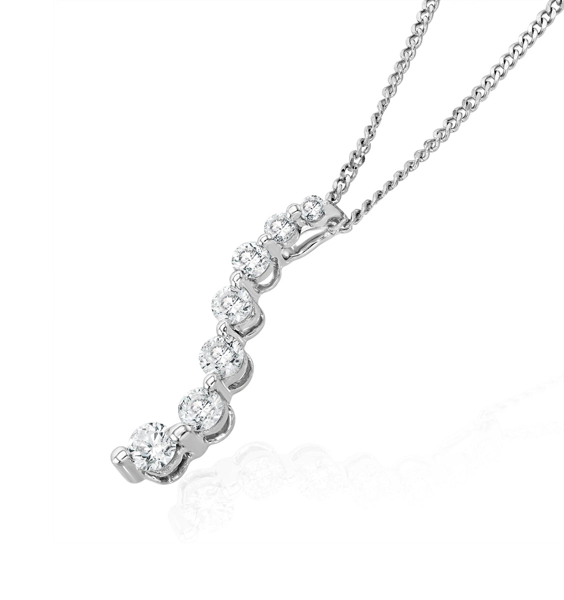 Lab Diamond Life Journey Pendant Necklace 0.25ct H/Si in 9K White Gold ...
