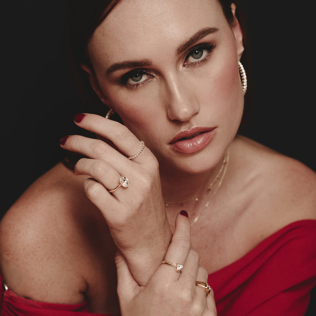 Amora Oval 3.00ct Hidden Halo Lab Diamond Engagement Ring G/VS1 Set in ...