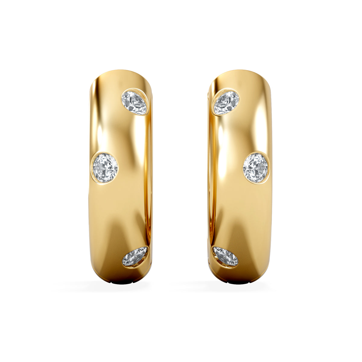 Seamless Lab Diamond Huggie Earrings 0.08ct in 18K Gold Vermeil – The ...