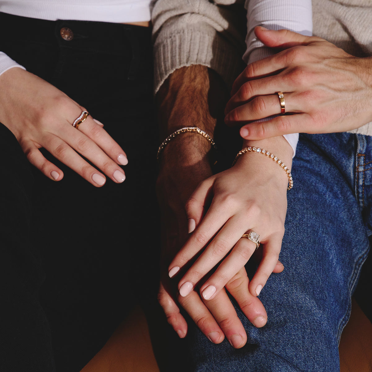 Duo Wave Stacking Lab Diamond Ring 0.26ct in 18k Gold Vermeil – The ...