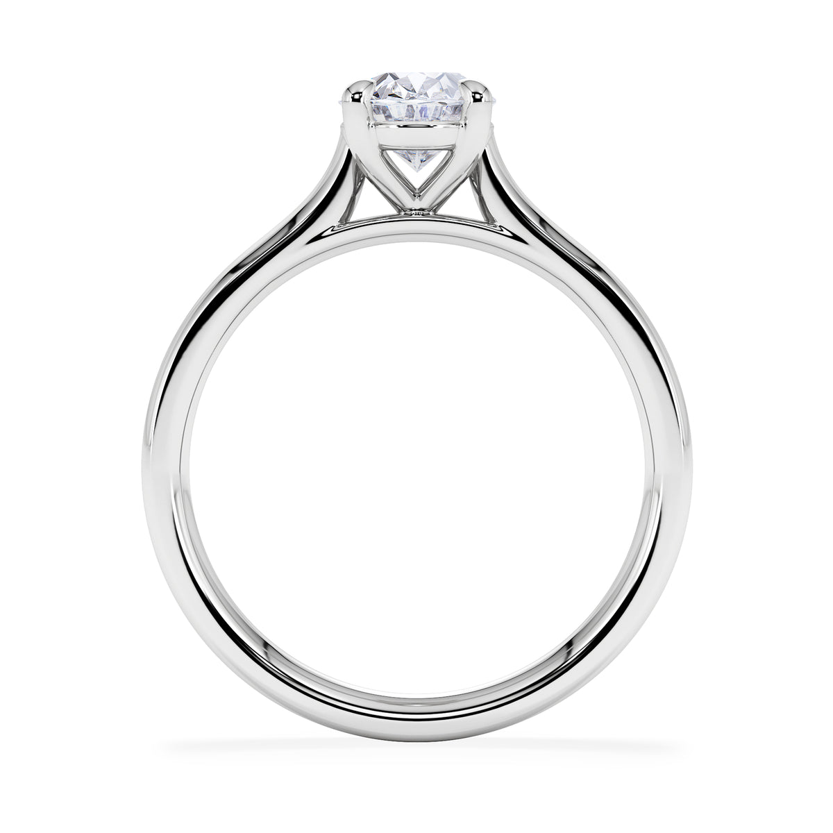 Amora Oval 1.00ct Diamond Engagement Ring G/VS1 Set in 18K White Gold ...
