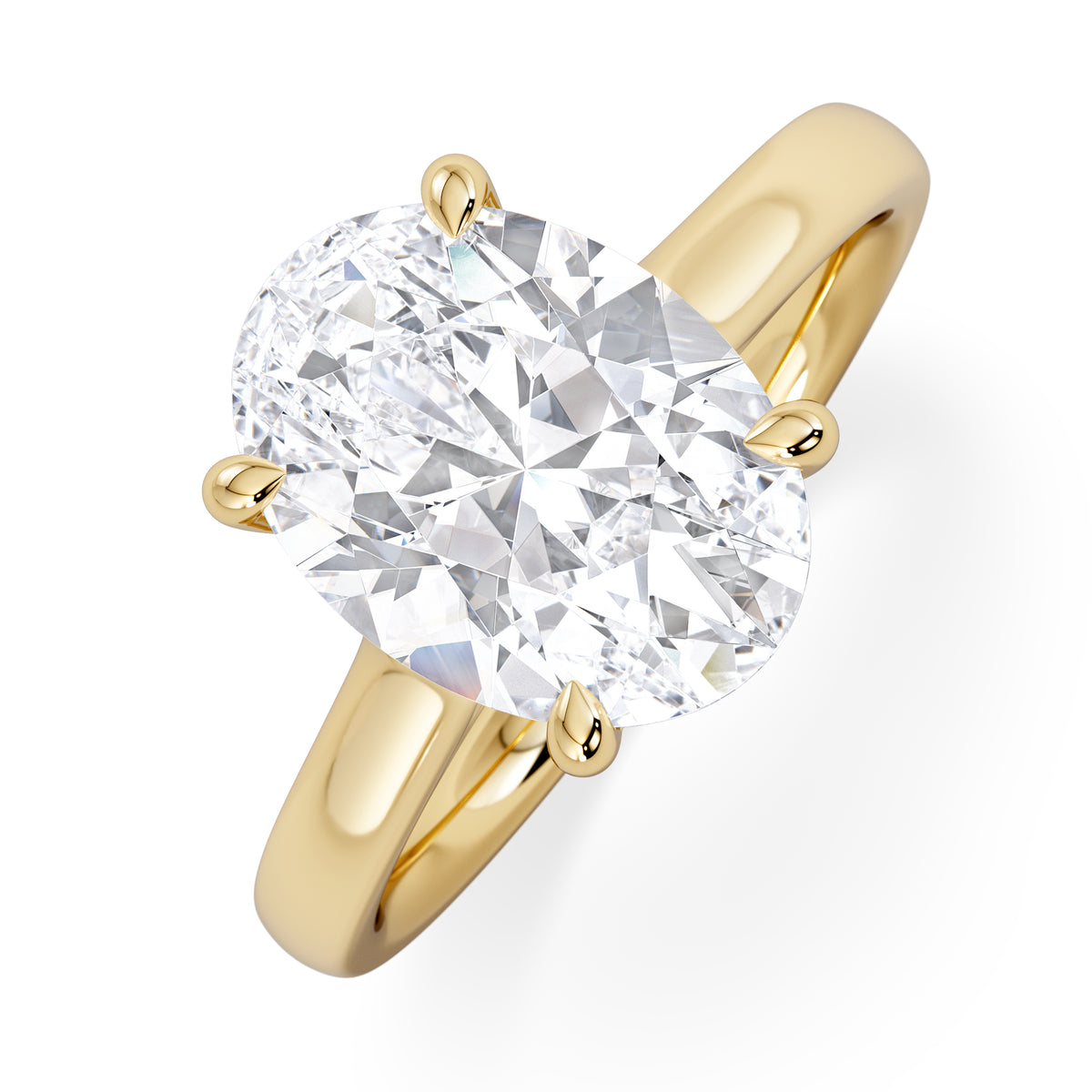 Amora Oval 3.00ct Lab Diamond Engagement Ring G/VS1 Set in 18K Gold ...