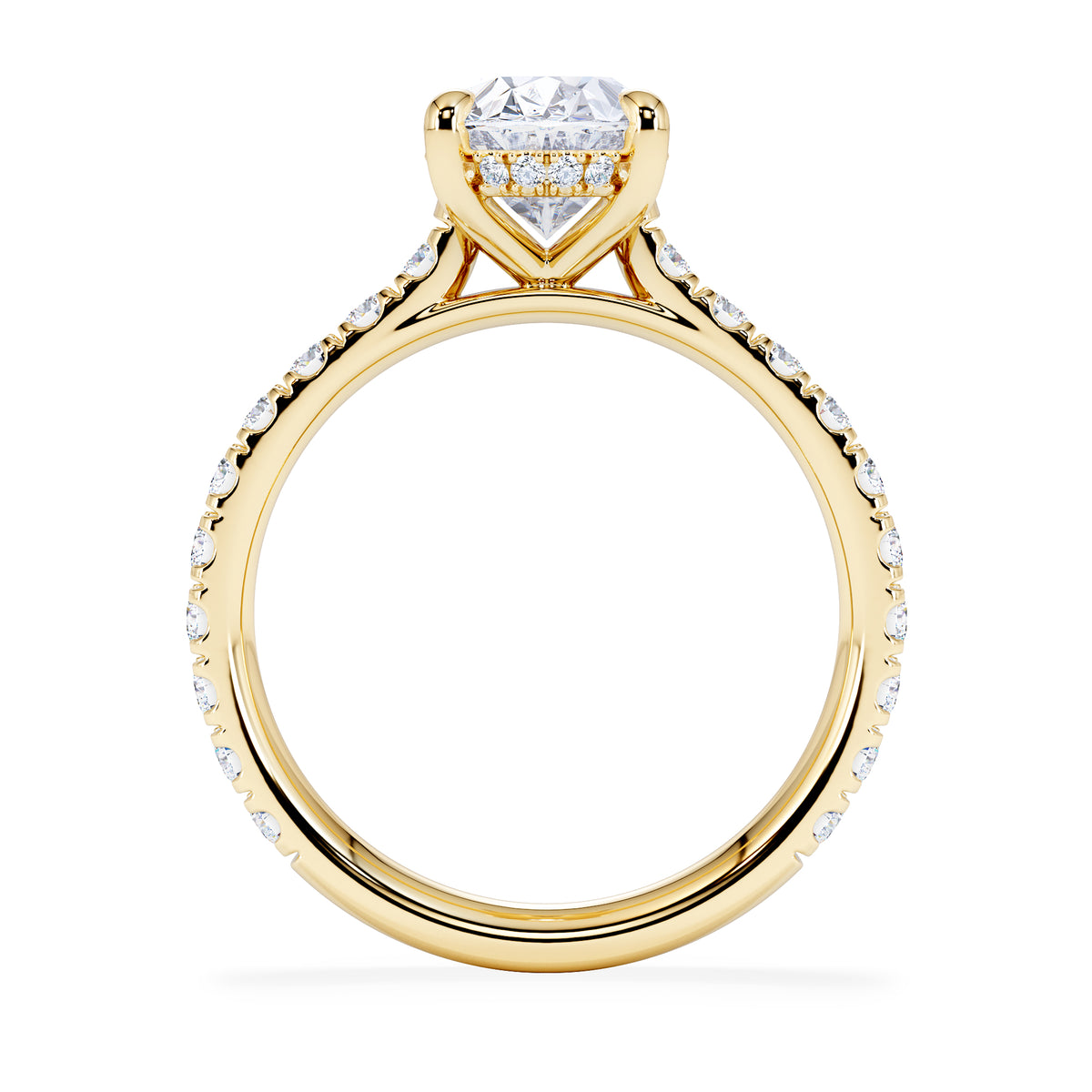 Amora Oval 2.00ct Hidden Halo Lab Diamond Engagement Ring With Side ...