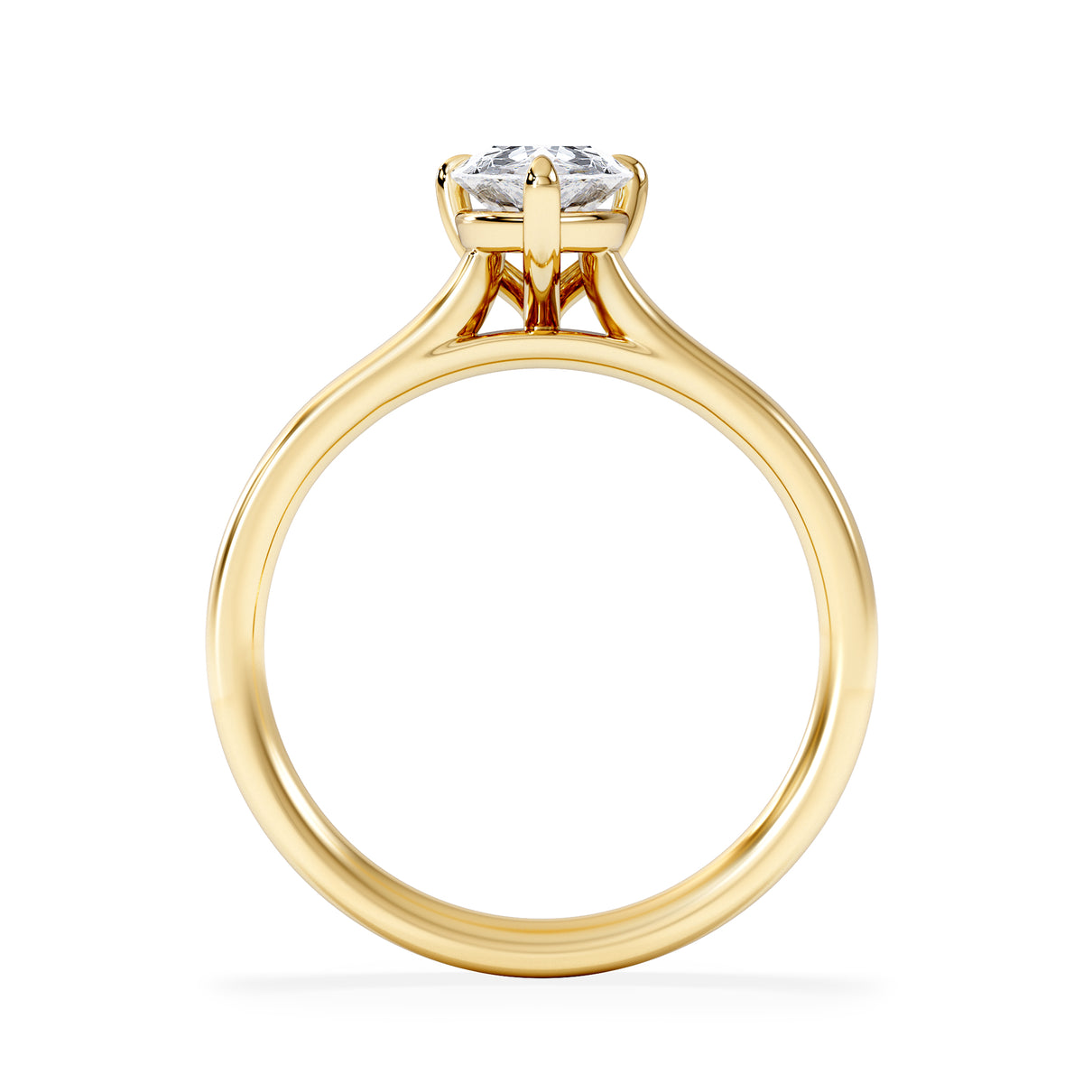 Amora Pear 1.00ct Lab Diamond Engagement Ring F/VS Set in 18K Gold ...