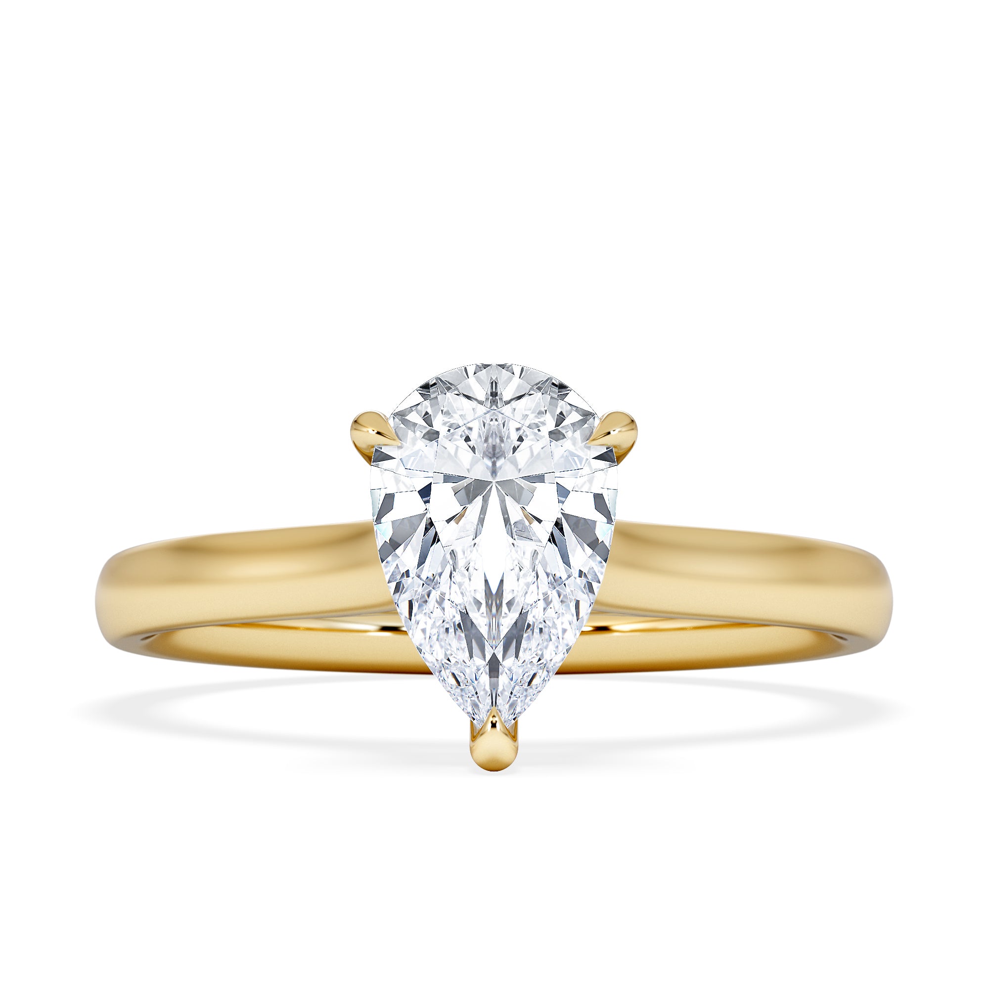Amora Pear 1.00ct Lab Diamond Engagement Ring F/VS Set in 18K Gold ...
