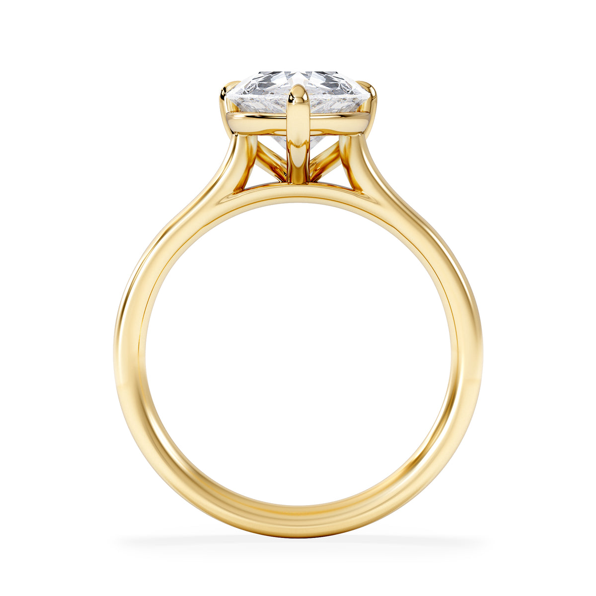 Amora Pear 3.00ct Lab Diamond Engagement Ring G/VS Set in 18K Gold ...