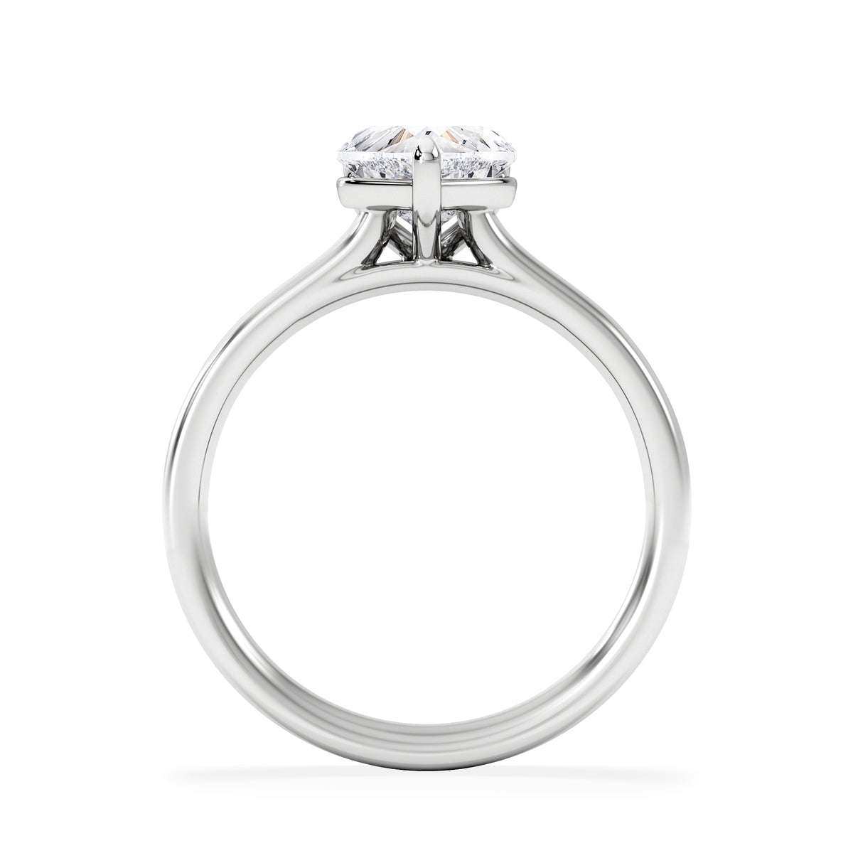 Amora Heart 1.00ct Diamond Engagement Ring F/VS Set in 18K White Gold ...