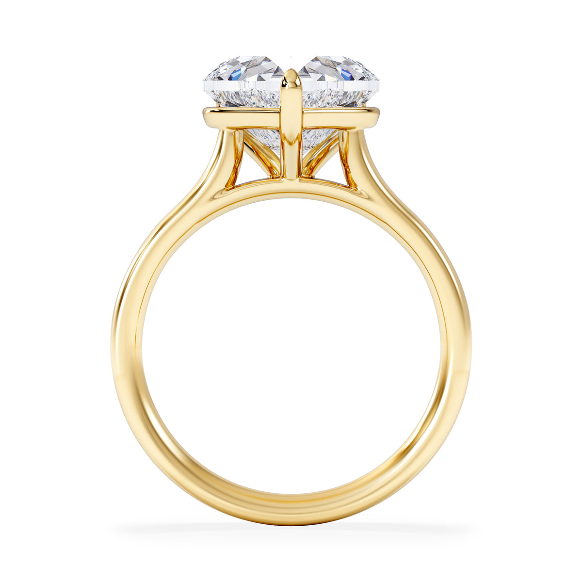 Amora Heart 3.00ct Lab Diamond Engagement Ring G/VS Set in 18K Gold ...
