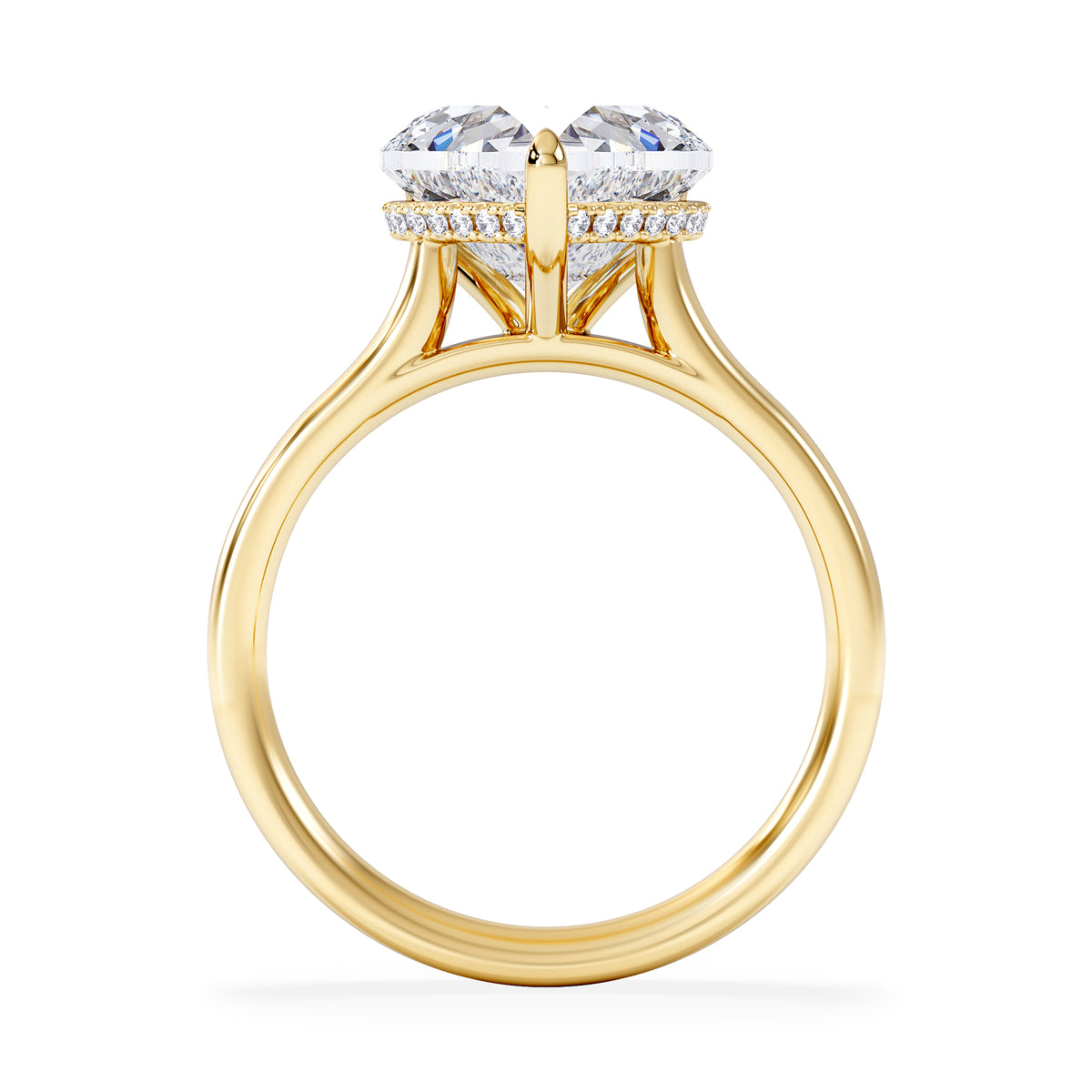 Amora Heart 3.11ct Hidden Halo Lab Diamond Engagement Ring G/VS Set in ...