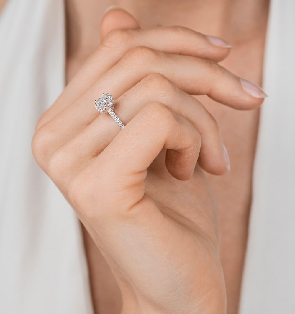 Roxy Lab Diamond Engagement Side Stone Ring in Platinum 0.98CT F/VS1 ...