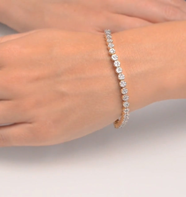 Ava Diamond Cluster Bracelet 3.00ct G/Vs Quality set in 18K White Gold ...